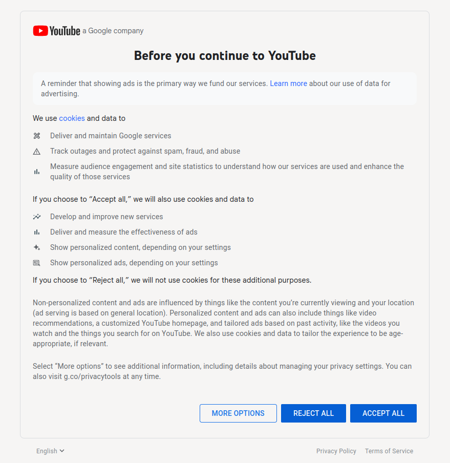 [youtube:clip] Extractor getting stuck on consent screen, unable to extract yt initial data ...
