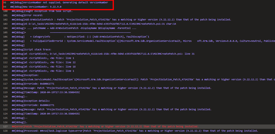 default versionnumber for "Create Patch" · Issue #194 · WaelHamze/dyn365-ce-vsts-tasks · GitHub