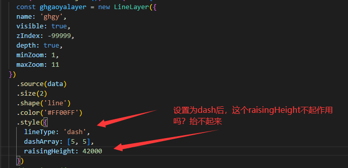 线设置为虚线后不支持抬高 · Issue #1774 · antvis/L7 · GitHub