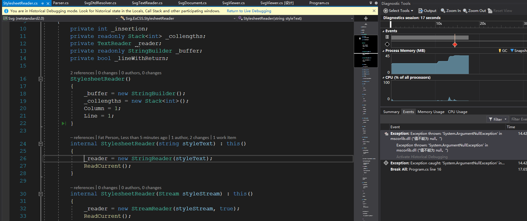 When haven't styleText the StylesheetReader will throw the exception ...
