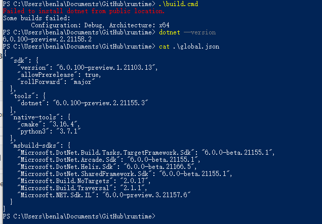 Can not build the newest runtime library · Issue #49794 · dotnet ...
