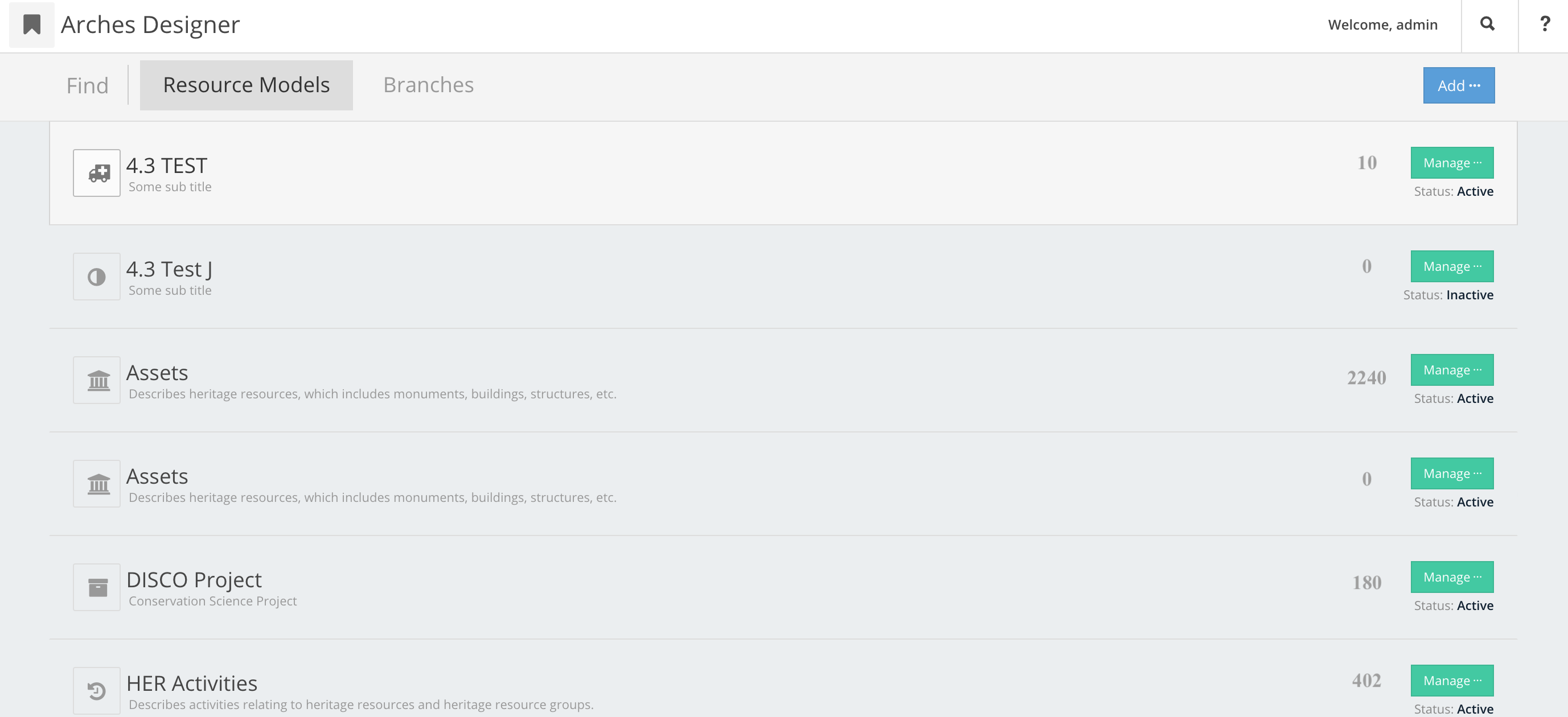 Include Number of Resources for each Resource Model in Arches Designer page · Issue #3954 ...