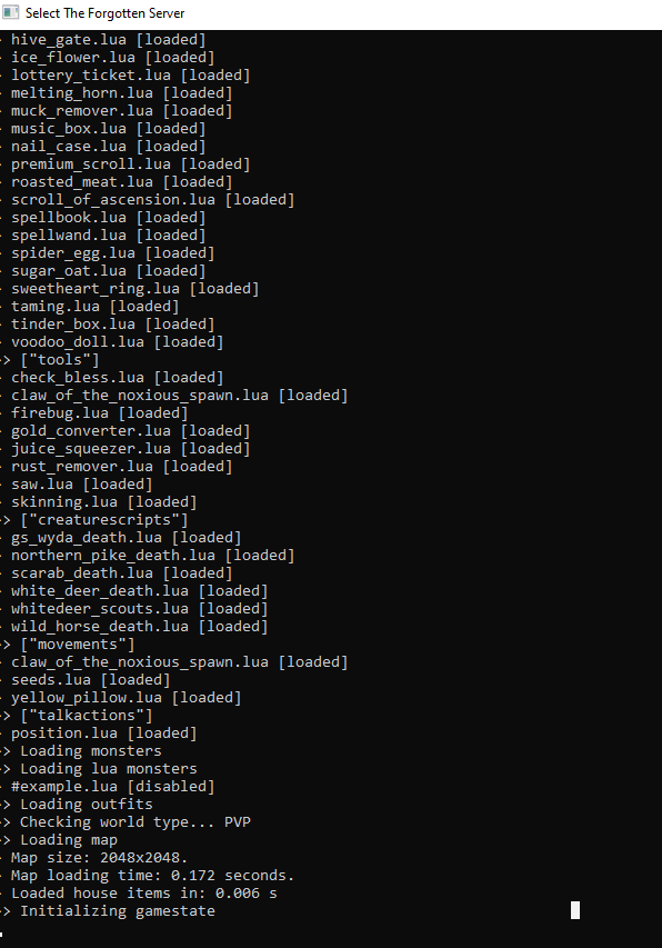 Compiled from source success but missing files · Issue #3058 · otland/forgottenserver · GitHub