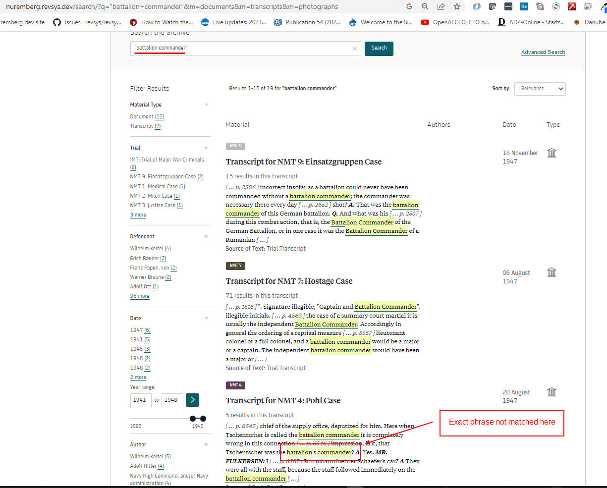 Full-text transcript search: exact phrase false positives via stemming matches · Issue #222 ...