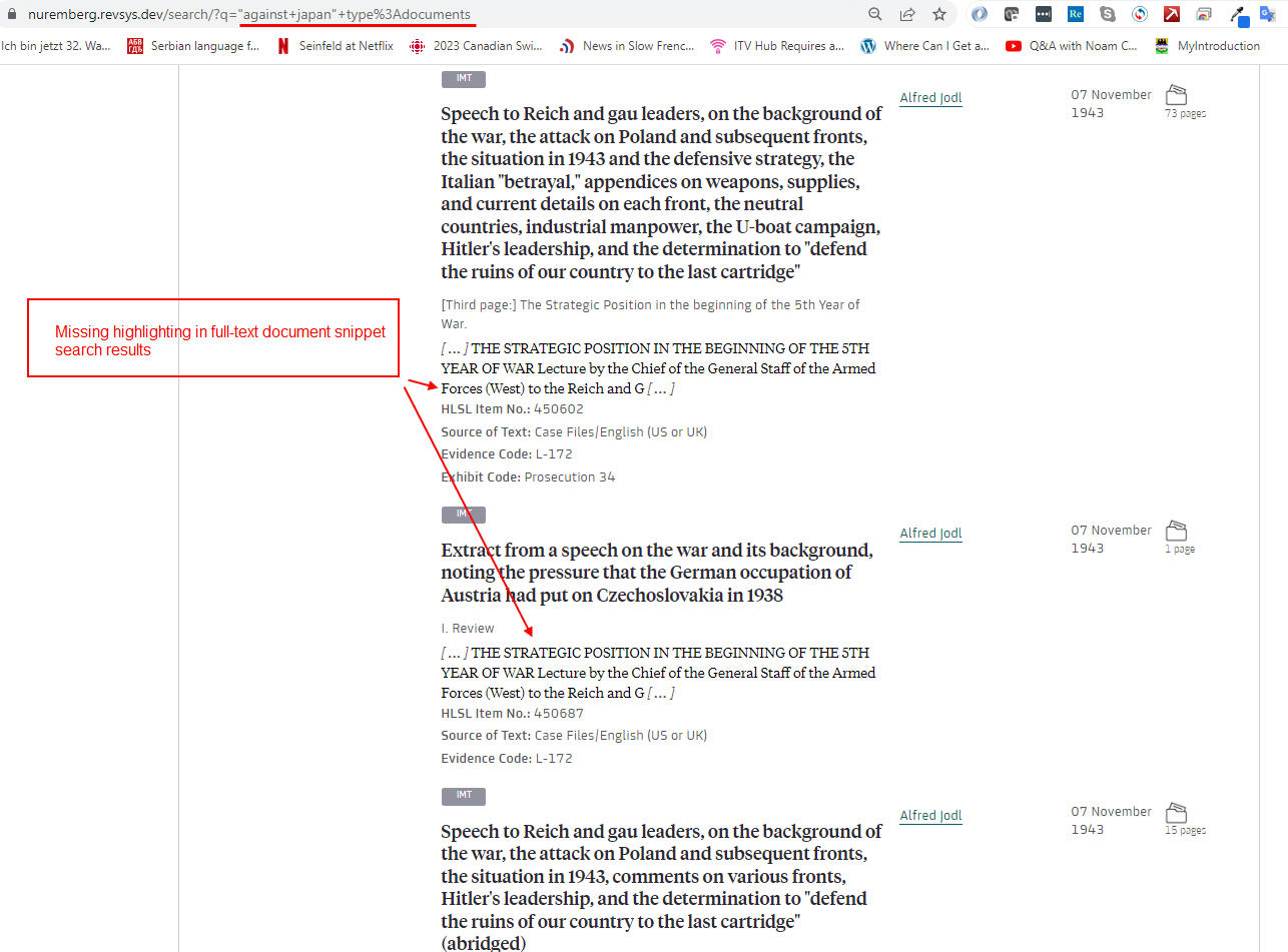 Full-text document search: highlighting missing in snippet search results · Issue #239 · revsys ...