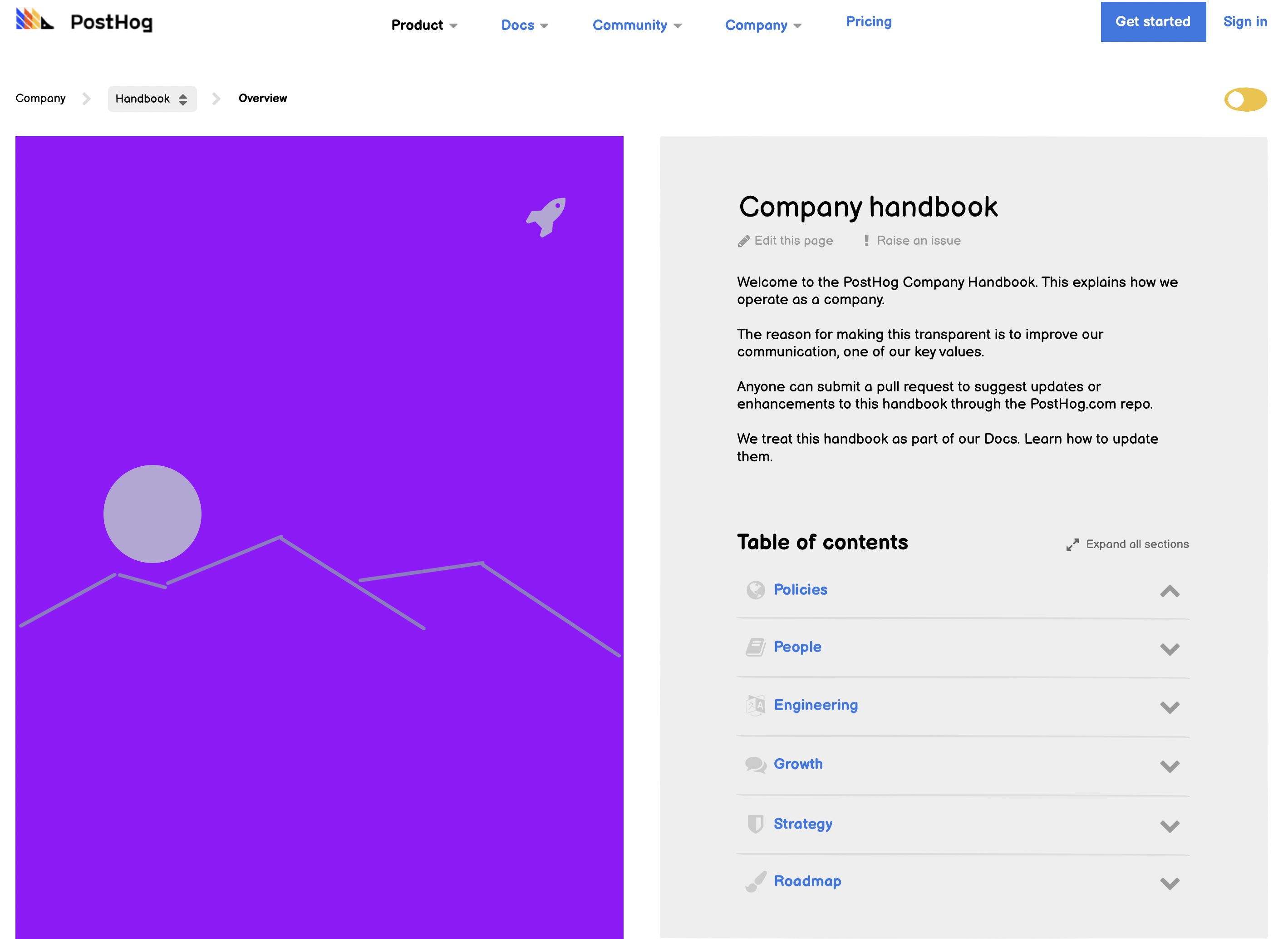 Handbook structure and Company navigation · Issue #1177 · PostHog ...