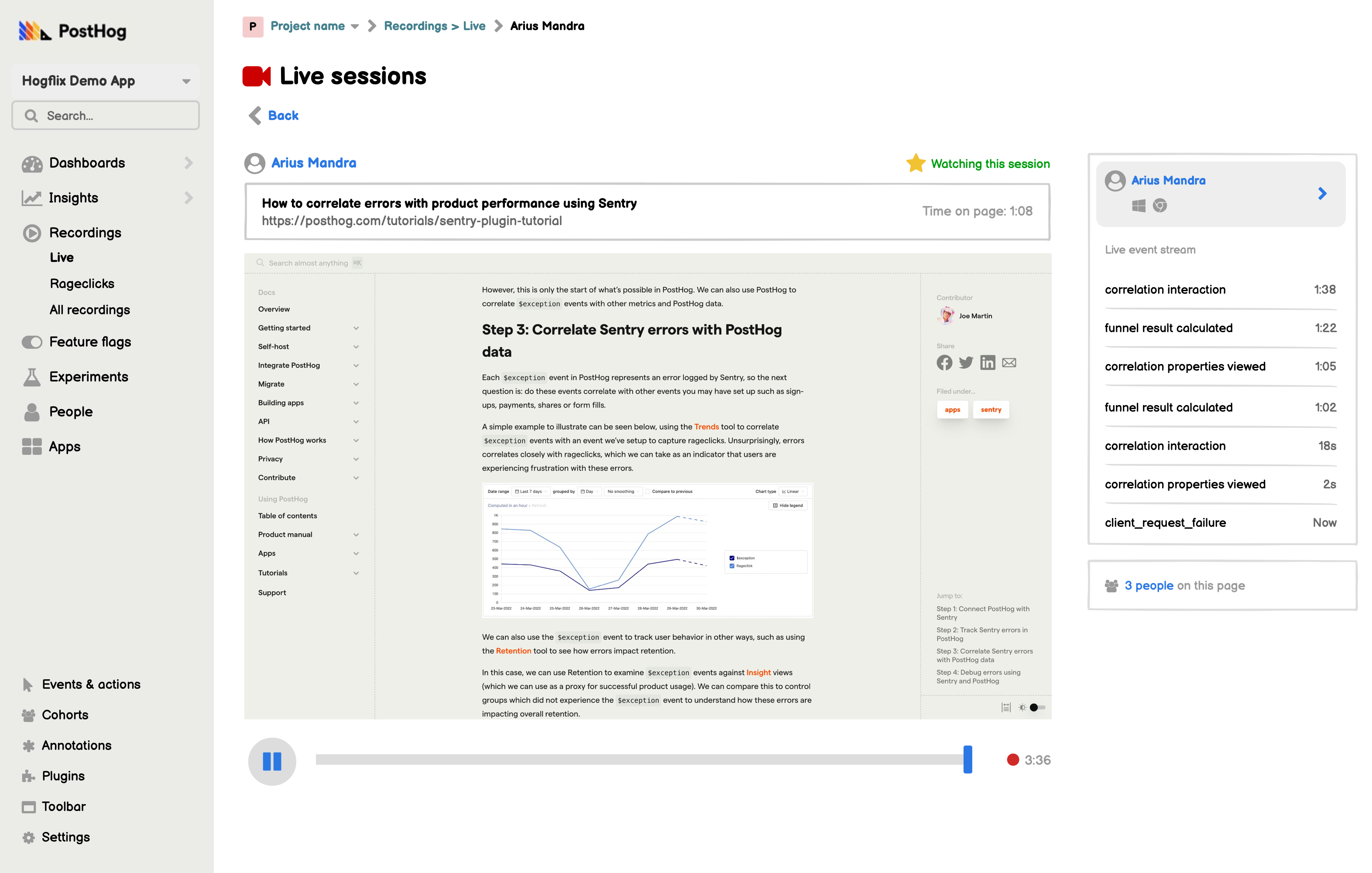 Session recordings, LIVE · Issue #11980 · PostHog/posthog · GitHub
