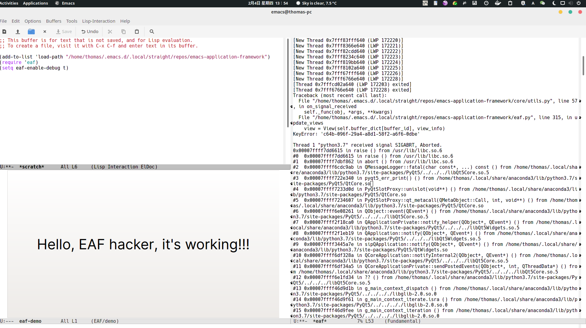 Can not start · Issue #557 · emacs-eaf/emacs-application-framework · GitHub