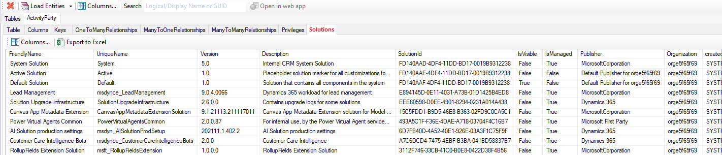 Table 'Solution' tab · Issue #24 · MscrmTools/MsCrmTools.MetadataBrowser · GitHub