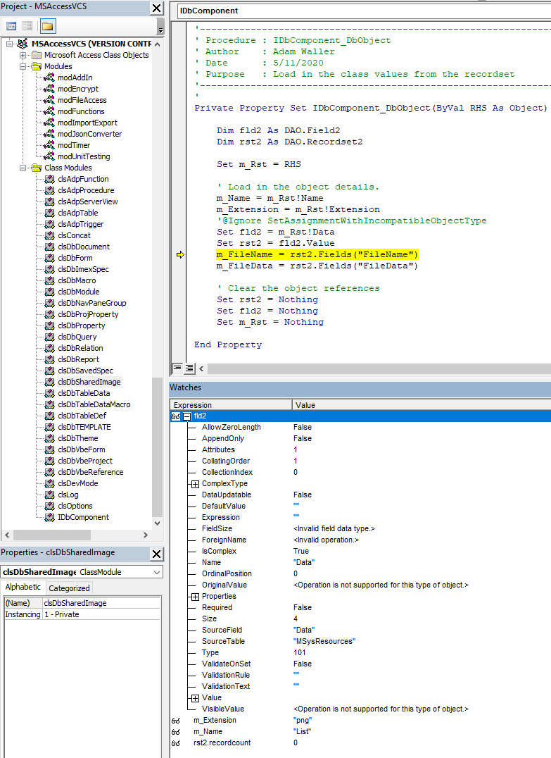 Run-time error '3021': No current record · Issue #66 · joyfullservice/msaccess-vcs-addin · GitHub