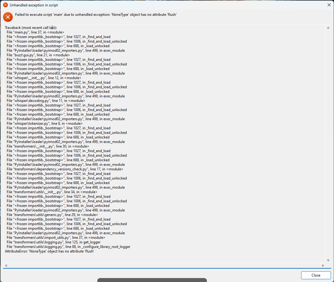 Crash on load - v0.6.2 · Issue #221 · chidiwilliams/buzz · GitHub