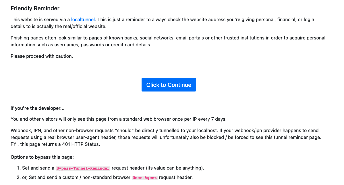 [alexbelgium-hassio-addon][localtunnel] 404 after clicking continue · Issue #326 · claabs ...