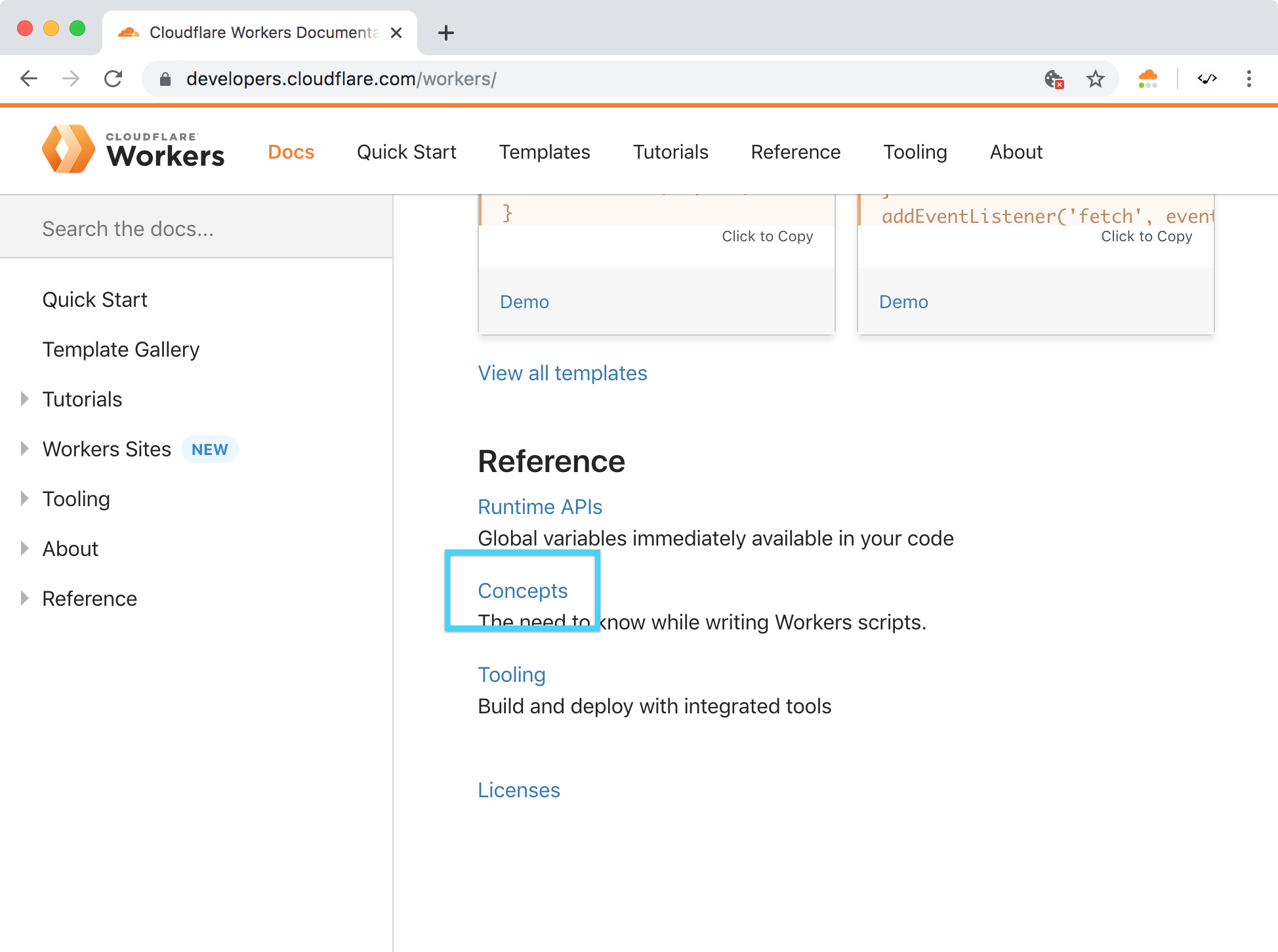 Home page "Concepts" link broken · Issue #508 · cloudflare/workers-docs · GitHub