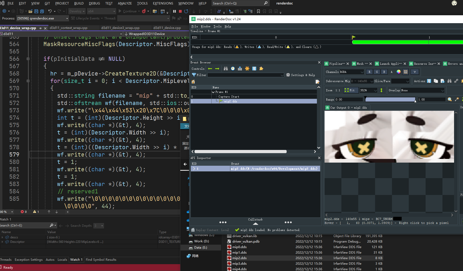 Captured BC7 Texture may have wrong mip data · Issue #2792 · baldurk/renderdoc · GitHub