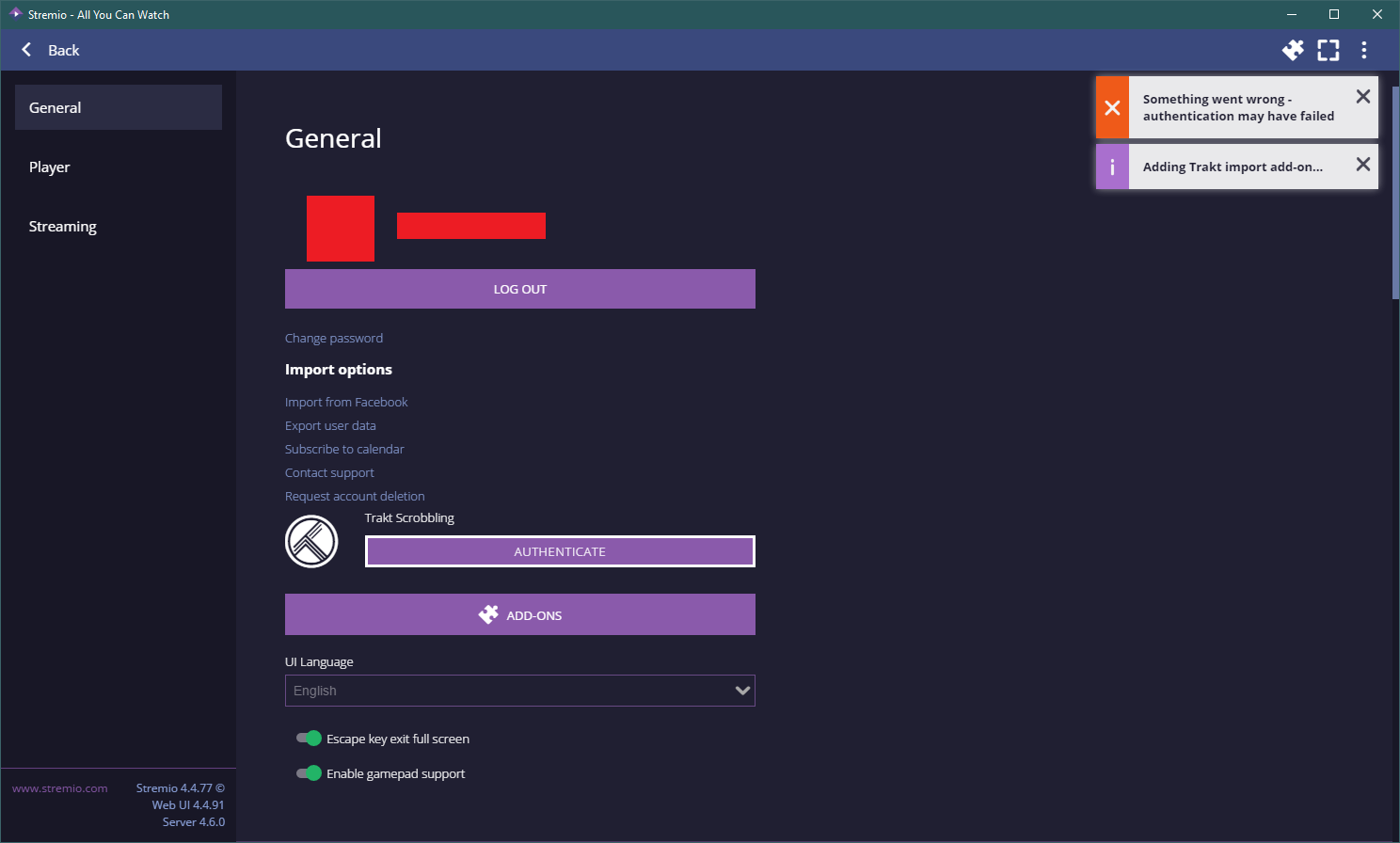 Trakt won't successfully authenticate · Issue #192 · Stremio/stremio-bugs · GitHub