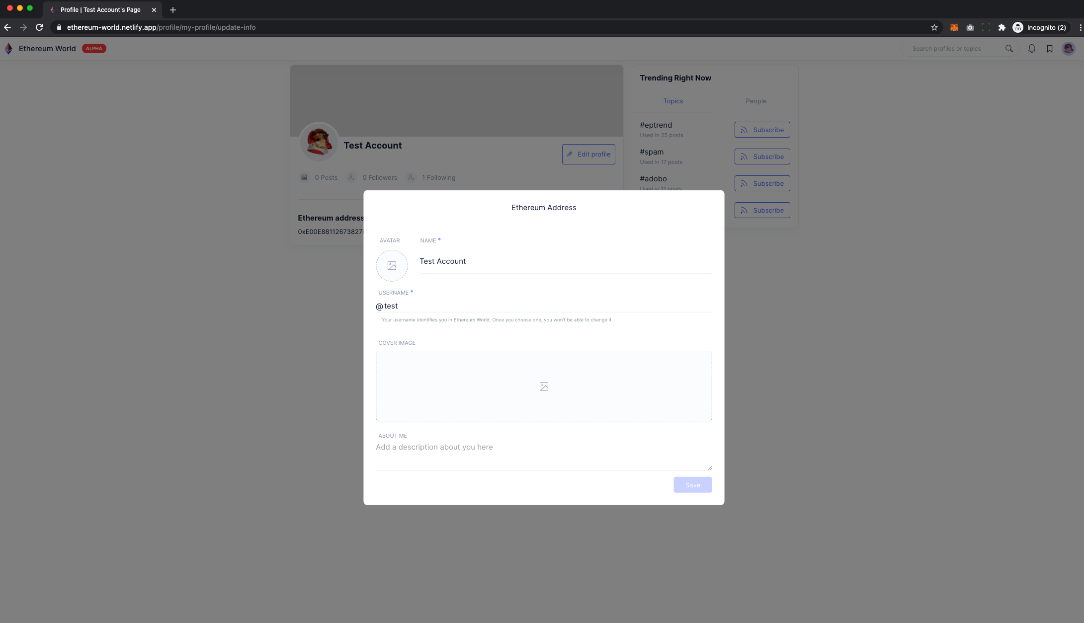 [Profile Form] Call registerUsername when the user registers for the first time · Issue #969 ...