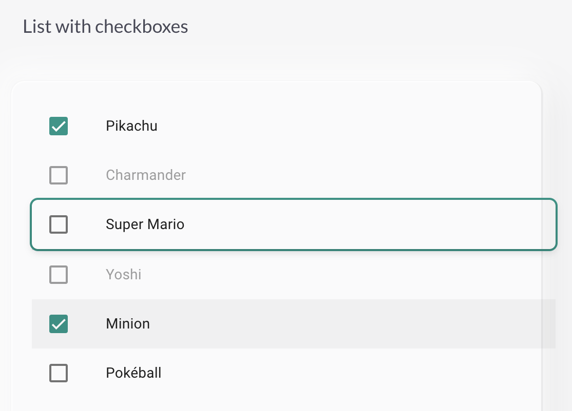 limel-list: when using checkboxes or radio buttons, list items are too ...
