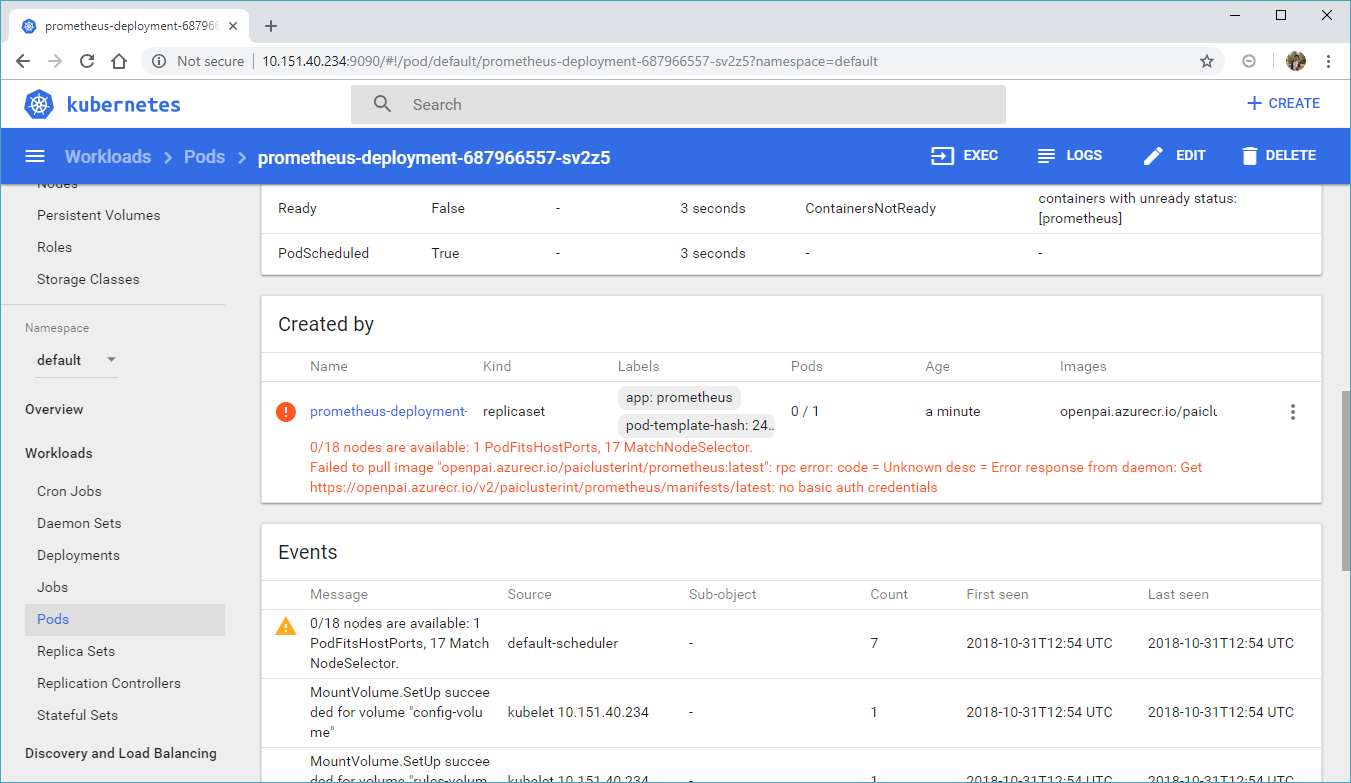 Prometheus Image Cant Pull · Issue 1639 · Microsoftpai · Github 