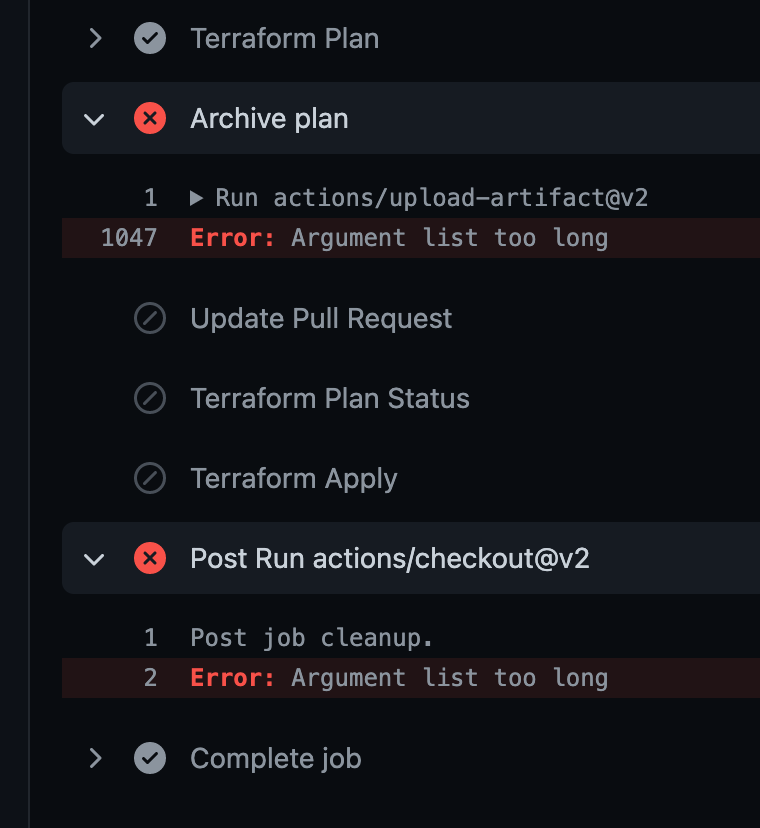 "Error: Argument list too long" when uploading a single file · Issue #214 · actions/upload ...