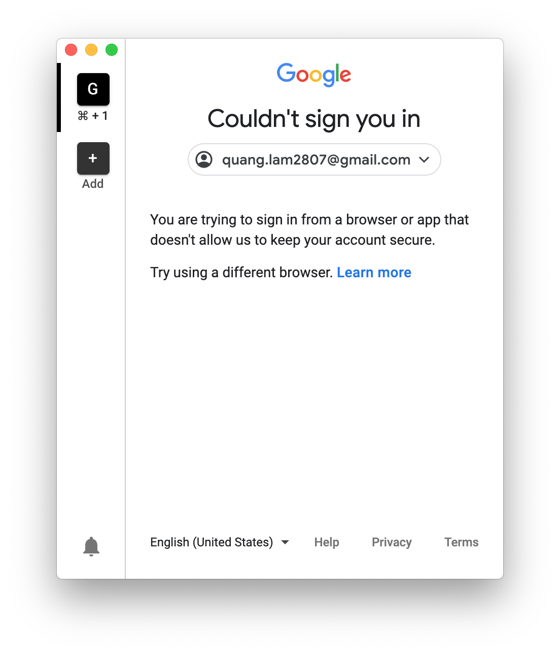 bug: Google prevents signing in because of security concerns · Issue ...