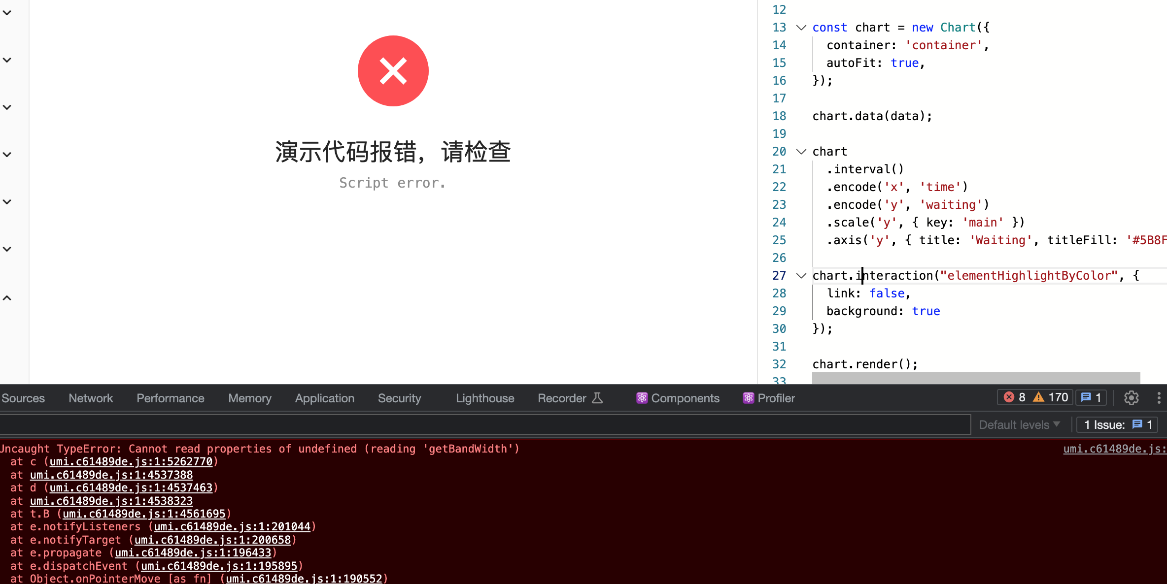 【v5】elementHighlightByColor 和 scale.y.key 一起设置 hover 会报错 · Issue #5546 · antvis/G2 · GitHub