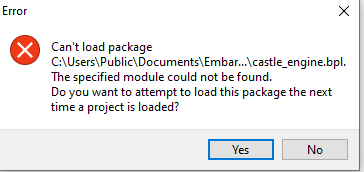 Report : Deliberately installing wrong package for Delphi Version · Issue #499 · castle-engine ...