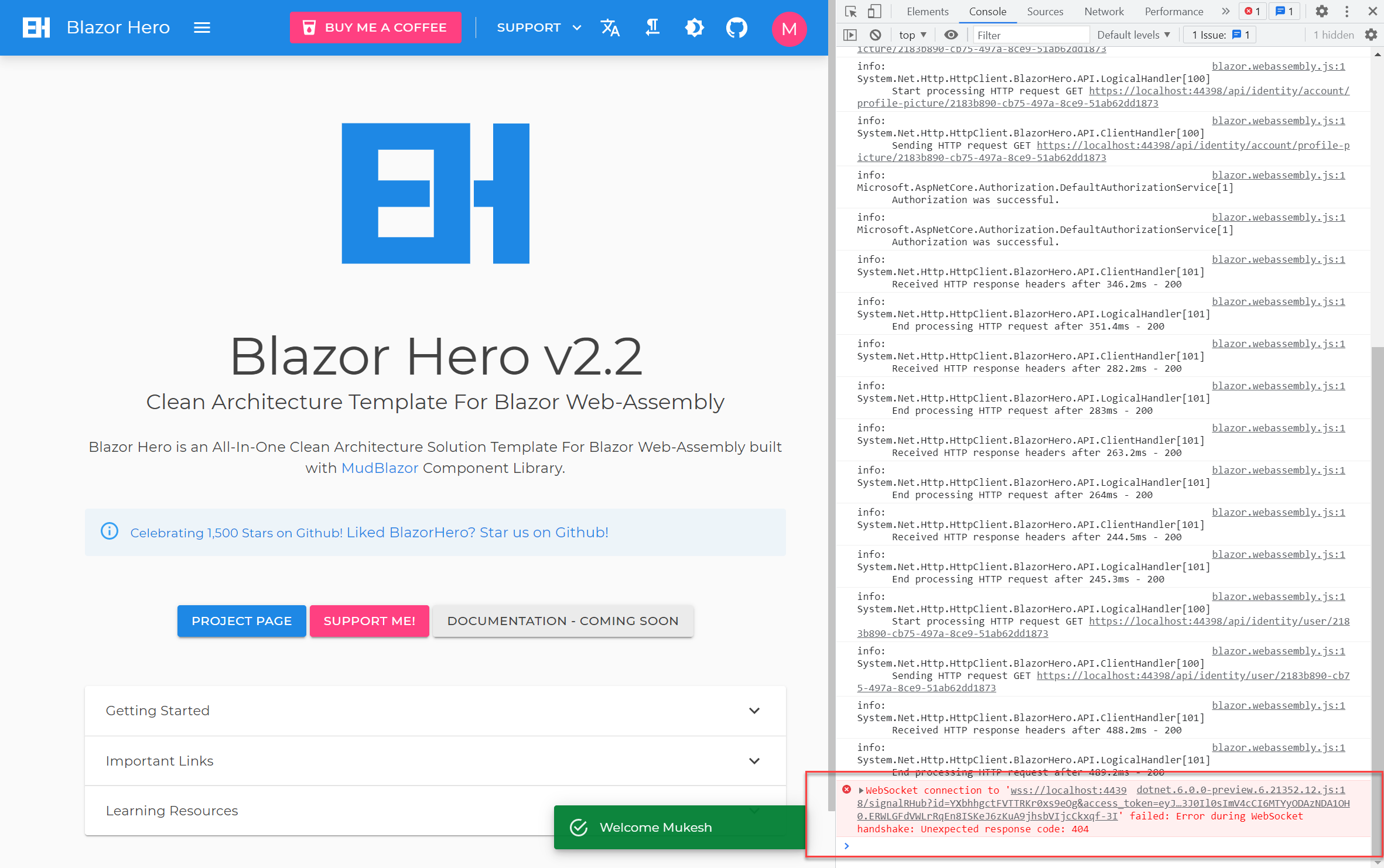 wss://localhost:44398/signalRHub 404 · Issue #259 · fullstackhero/blazor-starter-kit · GitHub