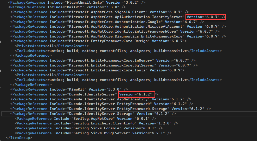 least version 6.1.2 Conflicts with Identity.EntityFrameworkCore version 6.0.7 · Issue #126 ...