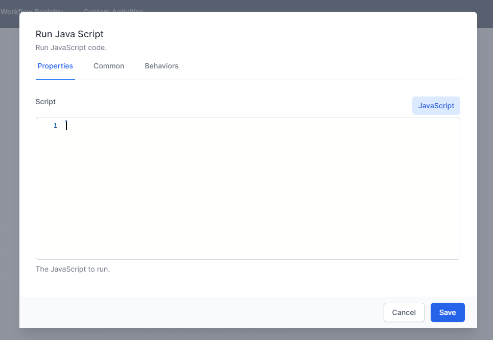 Elsa 2 - Designer - JavaScript Activity Editor property editor ...