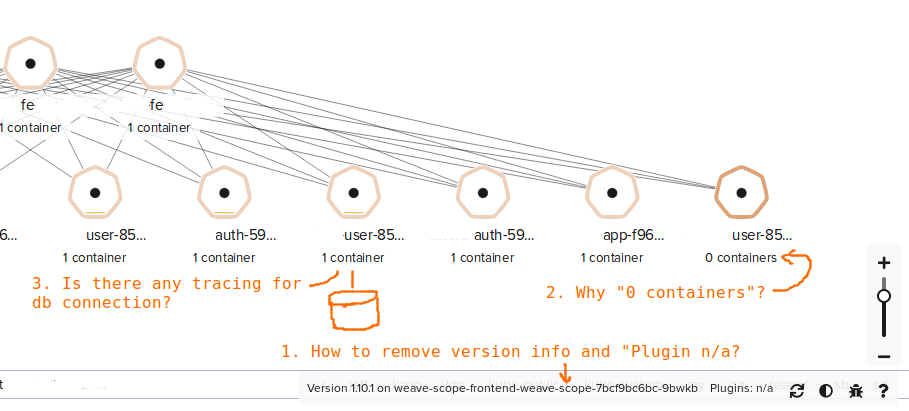 Customize UI, 0 containers issue, and tracing db connection. · Issue #3601 · weaveworks/scope ...
