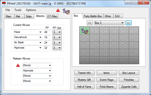 Problem with Crobat's Relearn Moves in G7 · Issue #1239 · kwsch/PKHeX · GitHub