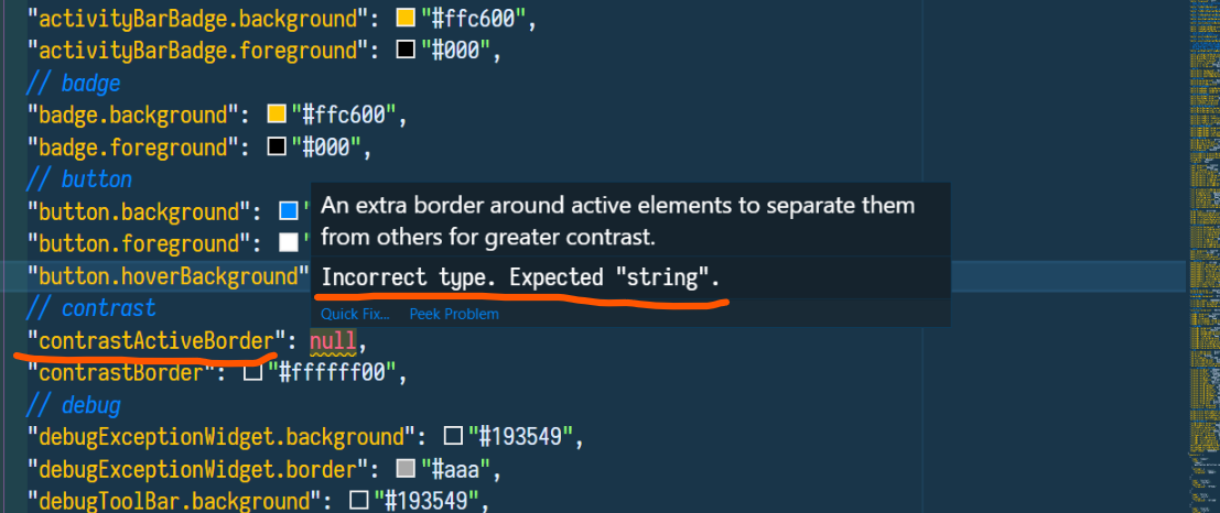 `contrastactiveborder` Is Incorrect Type · Issue 138 · Wesbos Cobalt2 Vscode · Github