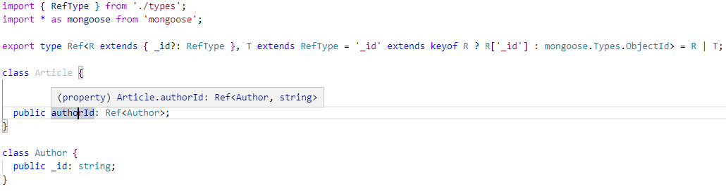 Ref's Type should automatically be inferred · Issue #144 · typegoose ...