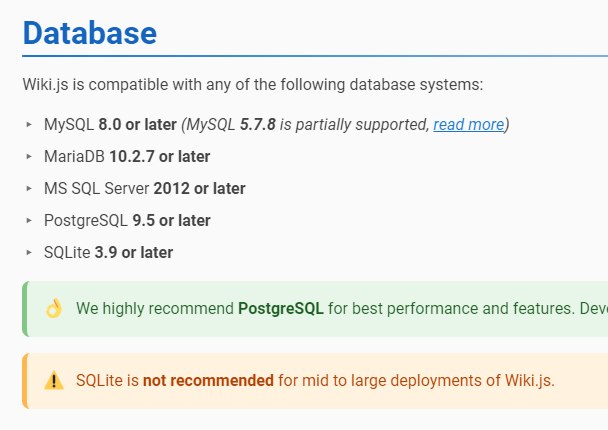 Documentation lack db setup explanation · Issue #1206 · requarks/wiki · GitHub