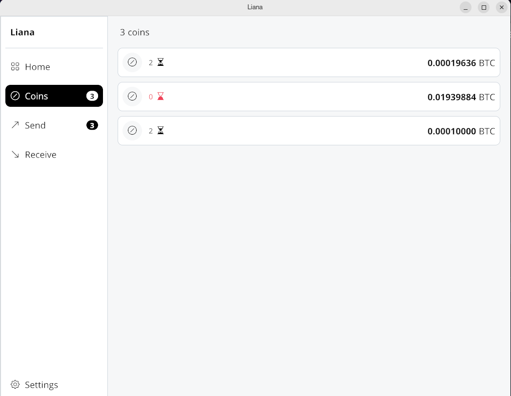 GUI: :hourglass: inconsistencies between screens. · Issue #232 · wizardsardine/liana · GitHub