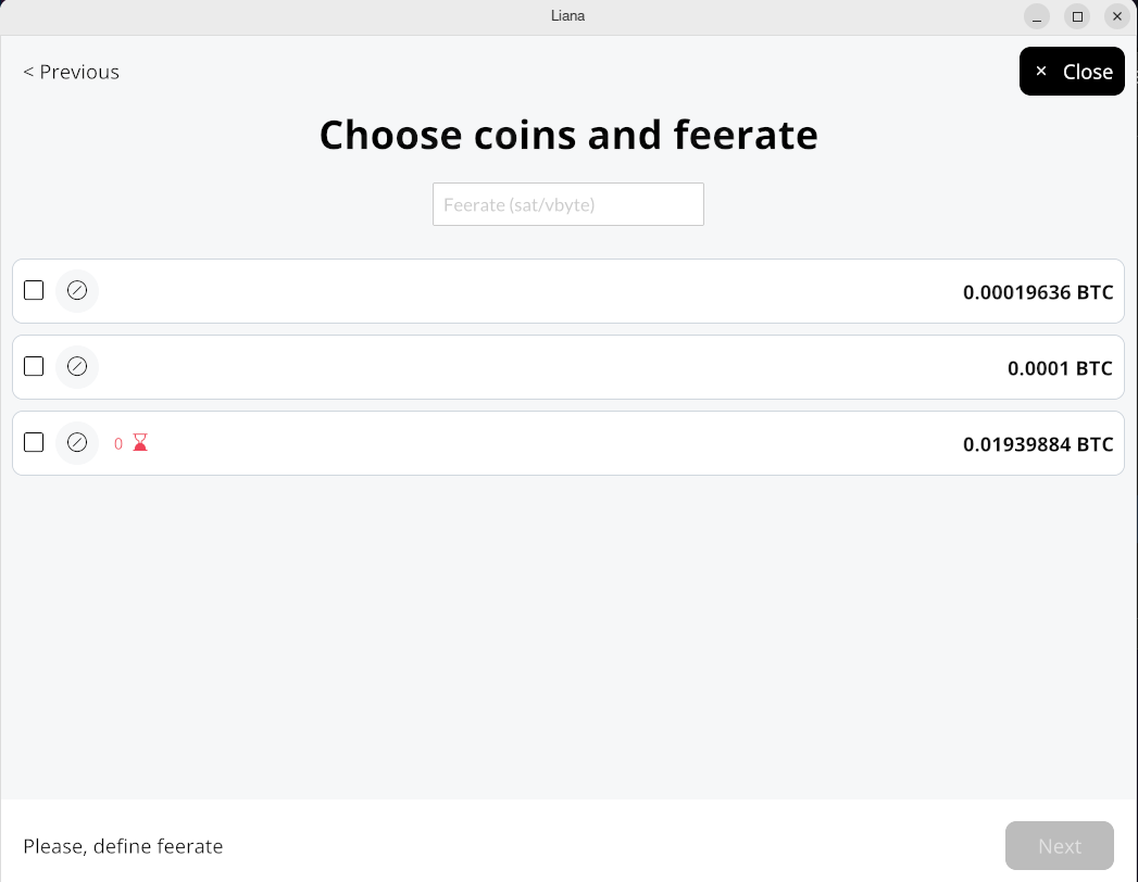 GUI: :hourglass: inconsistencies between screens. · Issue #232 · wizardsardine/liana · GitHub