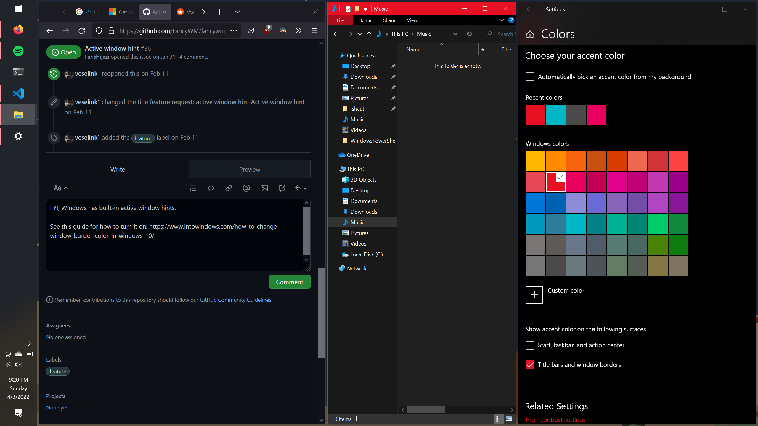 Active window hint · Issue #36 · FancyWM/fancywm · GitHub
