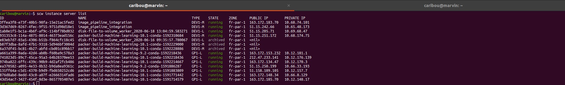 scw instance server list does not display all fields · Issue #1113 · scaleway/scaleway-cli · GitHub