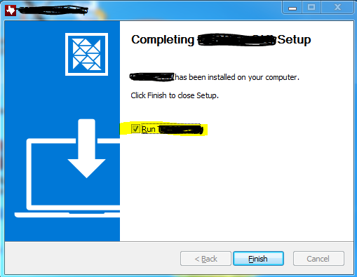 Using NSIS installer, I'd like to not have the window or checkbox at the end of the install to ...