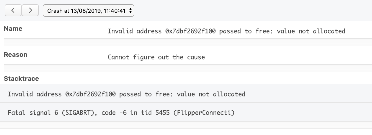 Android: Invalid address passed to free: value not allocated · Issue #517 · facebook/flipper ...