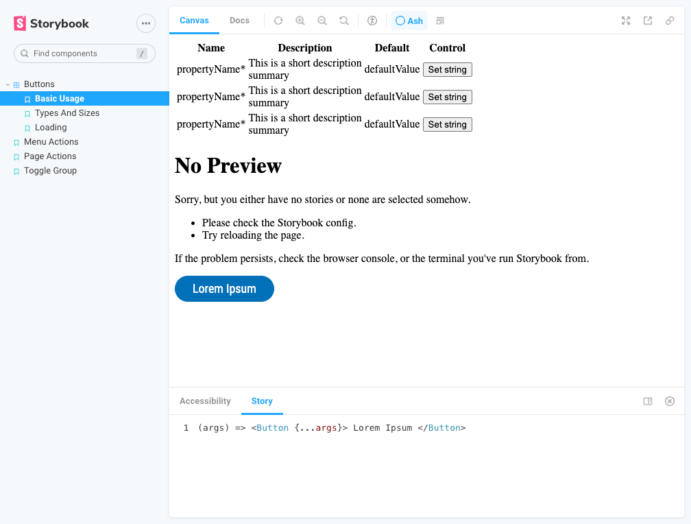 [Bug]: Shows an empty args table, no preview, and the story still renders · Issue #21030 ...