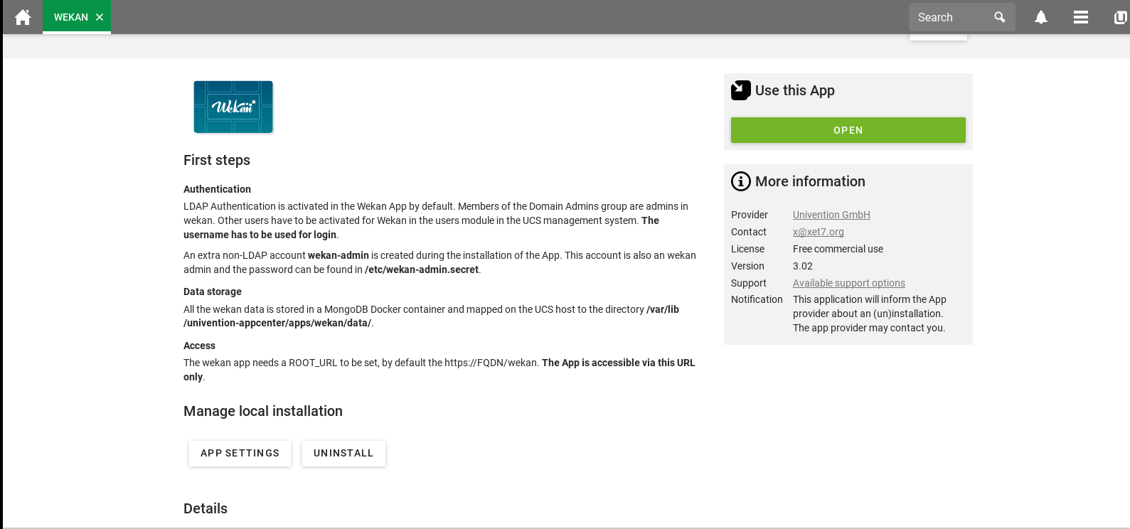 Feature Request: Set Wekan ROOT_URL to FQDN on Univention. Not internal IP address. · Issue #1 ...