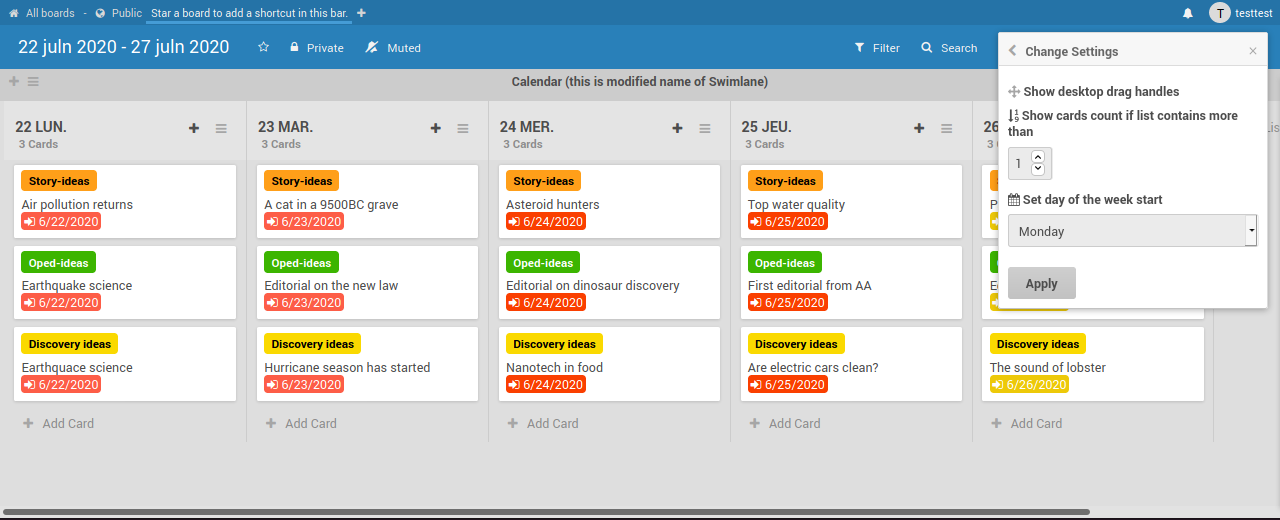 {request} Calendar mode similar to Trello's · Issue #3194 · wekan/wekan · GitHub