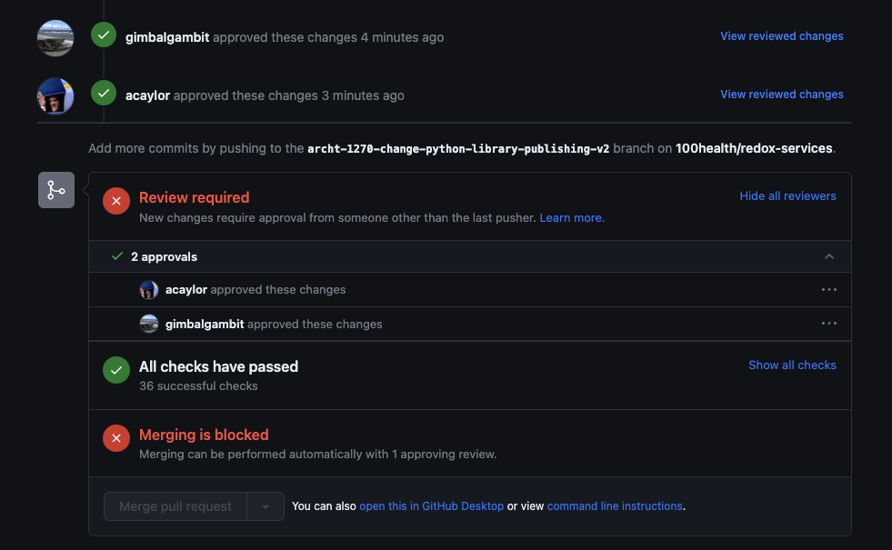 Can not merge pull requests after approval due to The merge-base changed after approval ...