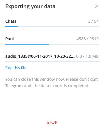 Telegram export freezing consistently · Issue #24420 · telegramdesktop/tdesktop · GitHub