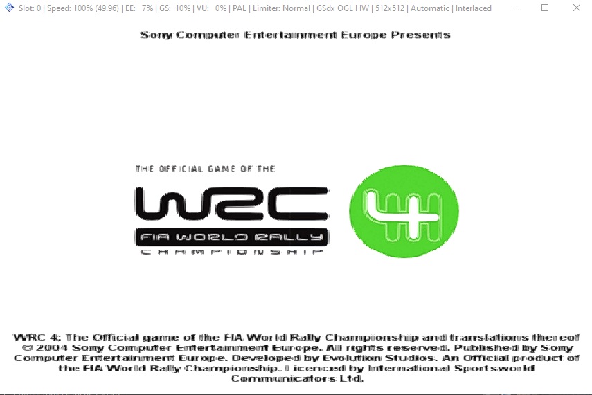 WRC 4 [PAL] - black screen past PlayStation 2 logo · Issue #1782 ...