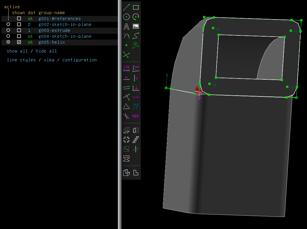 Helix tool almost always results in invalid mesh · Issue #550 · solvespace/solvespace · GitHub