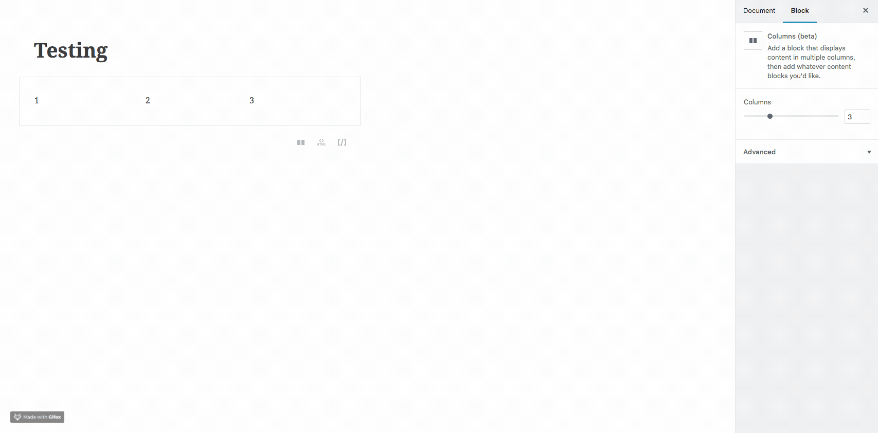  Columns Block Unexpected Behavior While Decreasing Number Of Columns 