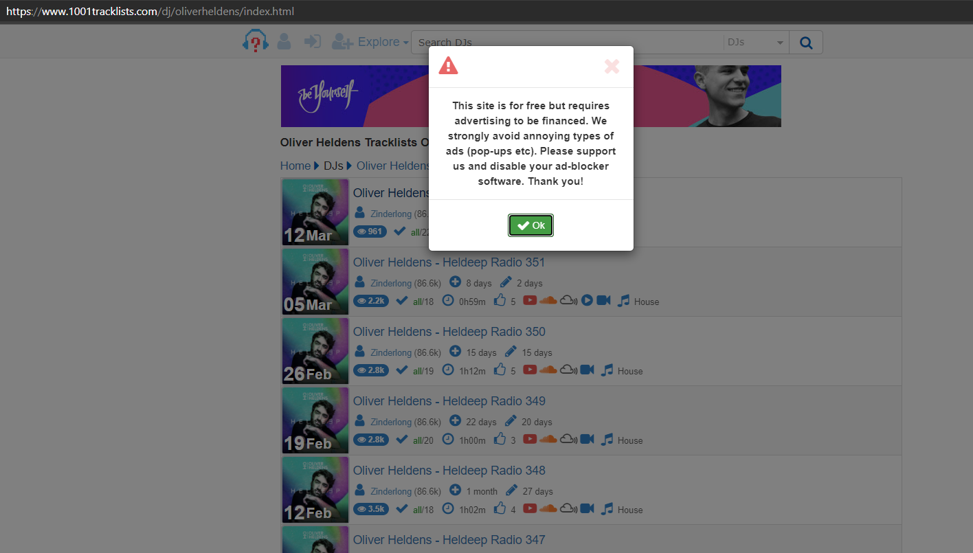 1001tracklists.com adblock warning message · Issue #8719 · uBlockOrigin/uAssets · GitHub