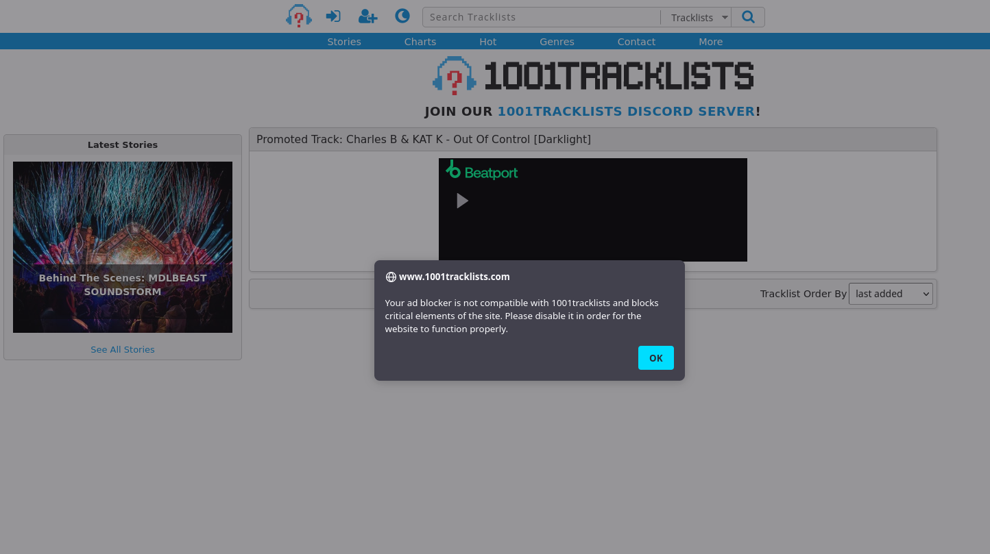1001tracklists.com adblock warning message and ads · Issue #10101 · uBlockOrigin/uAssets · GitHub